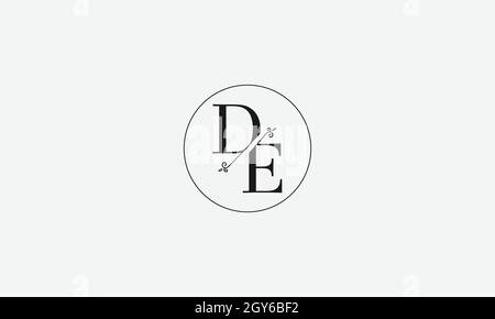 DE D E Creative Modern Black Letters Logo Design with Brush Swoosh ...