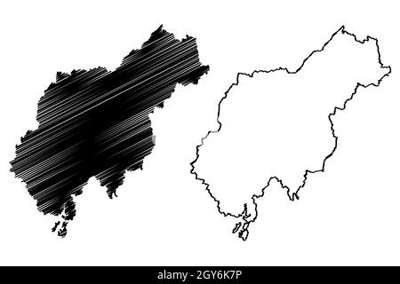 Kalahandi district (Odisha State, Republic of India) map vector ...
