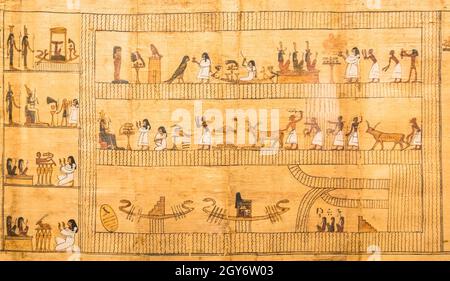 TURIN, ITALY - CIRCA MAY 2021: ancient Egyptian papyrus with ...