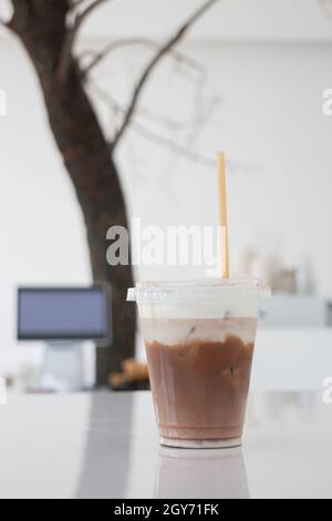 Iced cocoa or cappucino coffee drink, stock photo Stock Photo - Alamy
