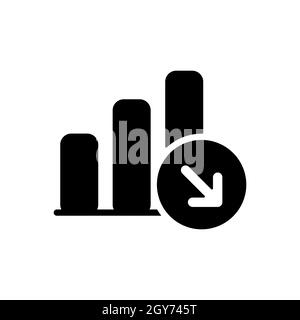 Decrease outline icon. Office sign. Graph symbol for your web site ...