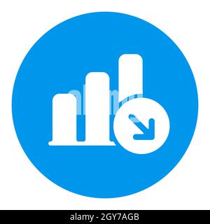 Decrease outline icon. Office sign. Graph symbol for your web site ...