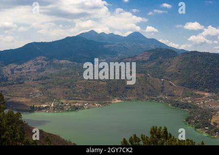 The lake of Amatitlan is a crater lake located in Guatemala Stock Photo ...