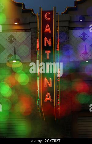 Photo Composite, Mexican Restaurant Cantina Sign Stock Photo - Alamy
