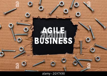 Text showing inspiration Agile Business. Concept meaning capability of ...