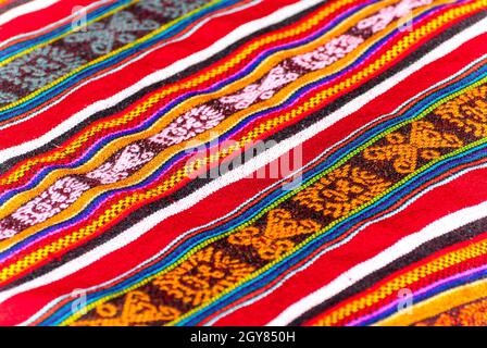 Colorful peruvian rug background Stock Photo - Alamy