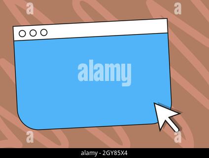 Colorful Web Page Browsing Drawing With A Mouse Cursor Pointer Below ...