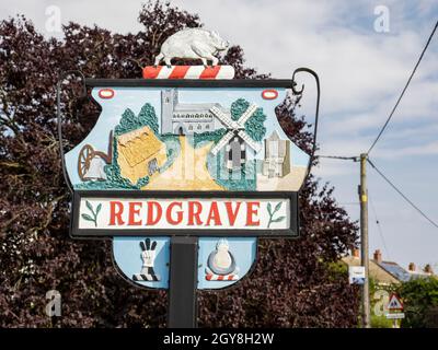 The Redgrave village sign in Suffolk, UK Stock Photo - Alamy