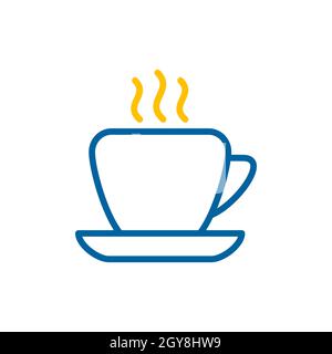 Coffee cup outline icon. Business sign. Graph symbol for your web site ...