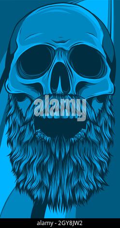 Bearded skull vector illustration design Stock Photo - Alamy