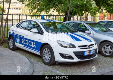 Podgorica, Montenegro - April 21 2019: Cars of the Traffic police ...