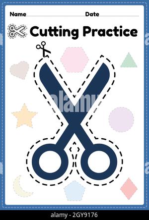 Cutting activities for kindergarten and preschool kids to cut the paper ...