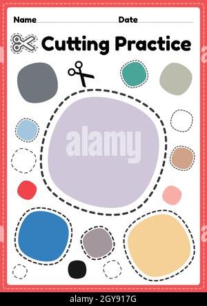 Scissors skills printable for for preschool and kindergarten kids for ...