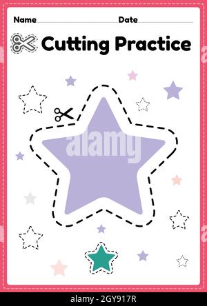 Cutting skills activities for preschool kids to cut the paper with ...
