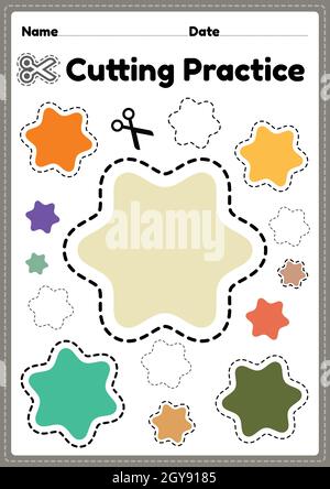 Scissor skill activities for preschool and kindergarten kids to cut the ...