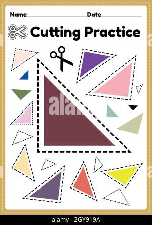 Cutting activity printable for preschool and kindergarten kids to cut ...