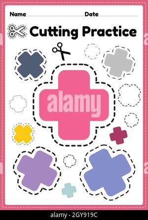 Printable cutting activities for toddlers and preschool kids to cut the ...