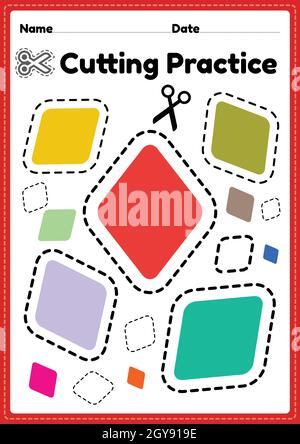 Printable cutting activities for toddlers and preschool kids to cut the ...