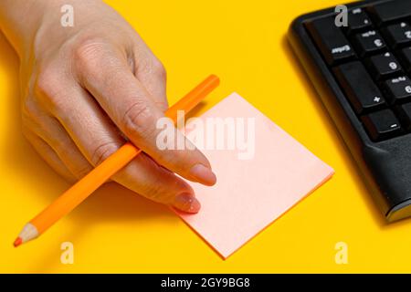 Hands Pointing Pressing Computer Keyboard Keys Typewriting New Ideas ...