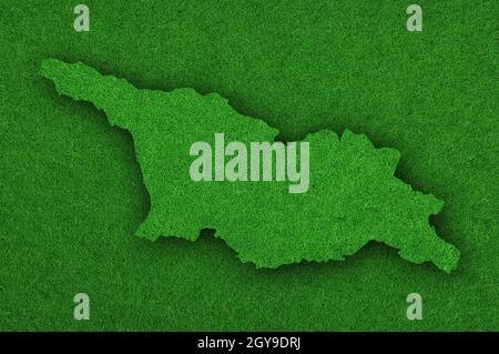 Map of Georgia on green felt Stock Photo - Alamy