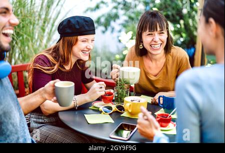 Group Of People Drinking Coffee Concept Stock Photo - Alamy