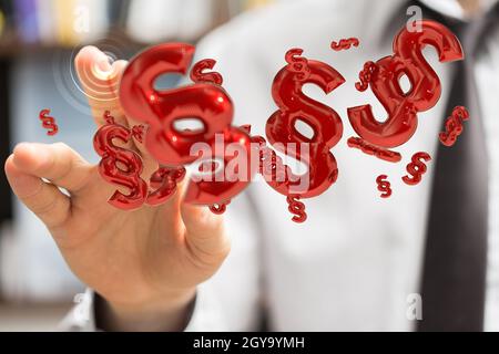 Conceptual wallpaper with floating paragraph signs and a person in the ...