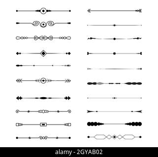 Seth selection of various line ornaments elements - Vector illustration ...