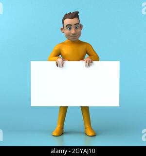 Fun 3D cartoon yellow character Stock Photo - Alamy