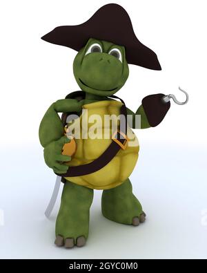 3D render of a Tortoise dressed as a pirate Stock Photo - Alamy