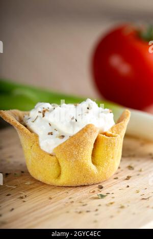Tasty french goat cheese stuffed with raspberries at plate Stock Photo ...