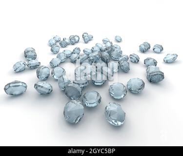 3D render of a collection of diamonds isolated on white Stock Photo - Alamy