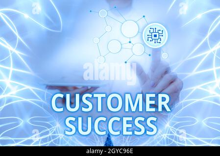Conceptual caption Customer Success, Business overview customers ...