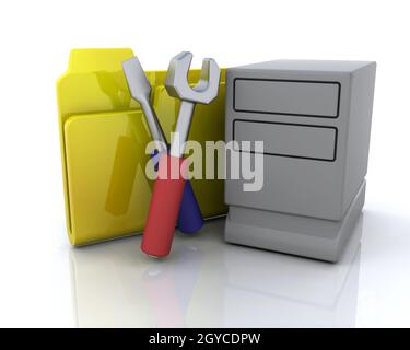 3D render of a computer system icon Stock Photo - Alamy