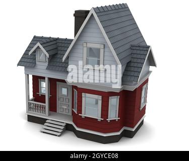 3D render of a traditional timber house Stock Photo - Alamy