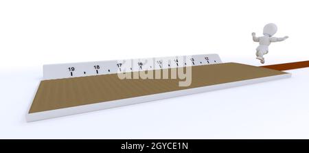 3D render of a man competing in the triple jump Stock Photo - Alamy
