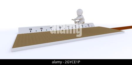 3D render of a man competing in the triple jump Stock Photo - Alamy