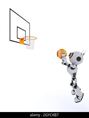 3D Render of a Robot Basketball player Stock Photo - Alamy