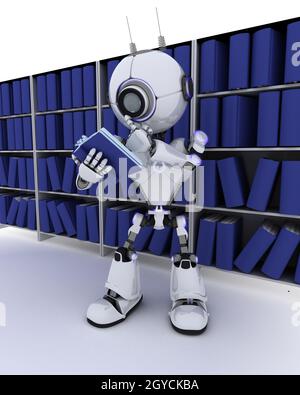 3D Render of a Robot at bokself Stock Photo - Alamy