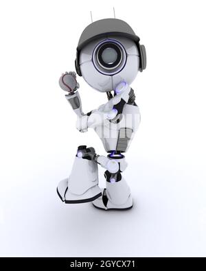3D render of a Robot playing baseball Stock Photo - Alamy