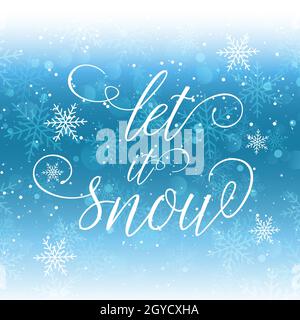 Christmas background with let it snow wording Stock Photo - Alamy