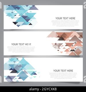 Collection of low poly design banners Stock Photo - Alamy
