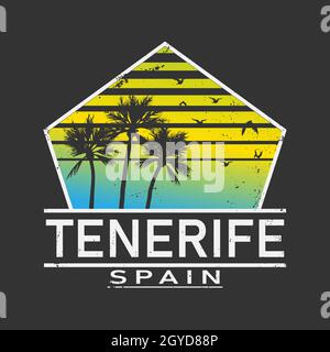 color label with text Tenerife inside, illustration Stock Photo - Alamy