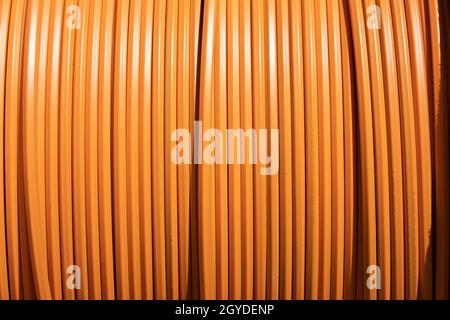 Copper cables for laying and networking along the roadside Stock Photo ...