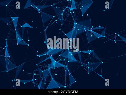 Network communications background with a low poly design Stock Photo ...