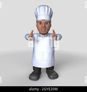 3D Render of Cartoon Baker Character Stock Photo - Alamy