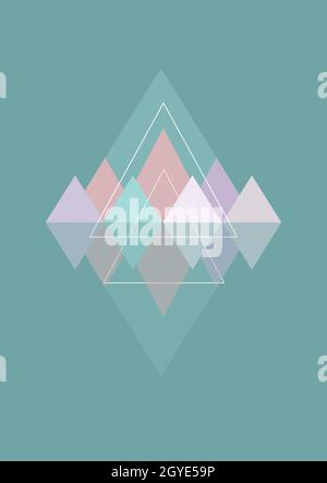 Scandinavian style background with a low poly design Stock Photo - Alamy