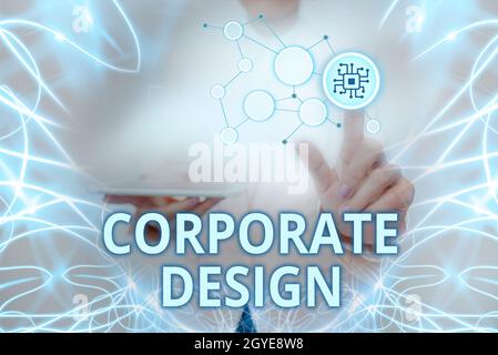 Conceptual caption Corporate Design, Business idea official graphical ...
