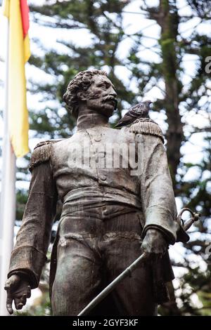 BUGA, COLOMBIA - OCTOBER 2021. Statue of the General Jose Maria Cabal ...