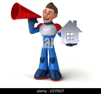 Super modern superhero - 3D Illustration Stock Photo - Alamy
