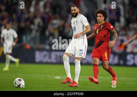 Karim Benzema of France, Axel Witsel and Jan Vertonghen of Belgium ...